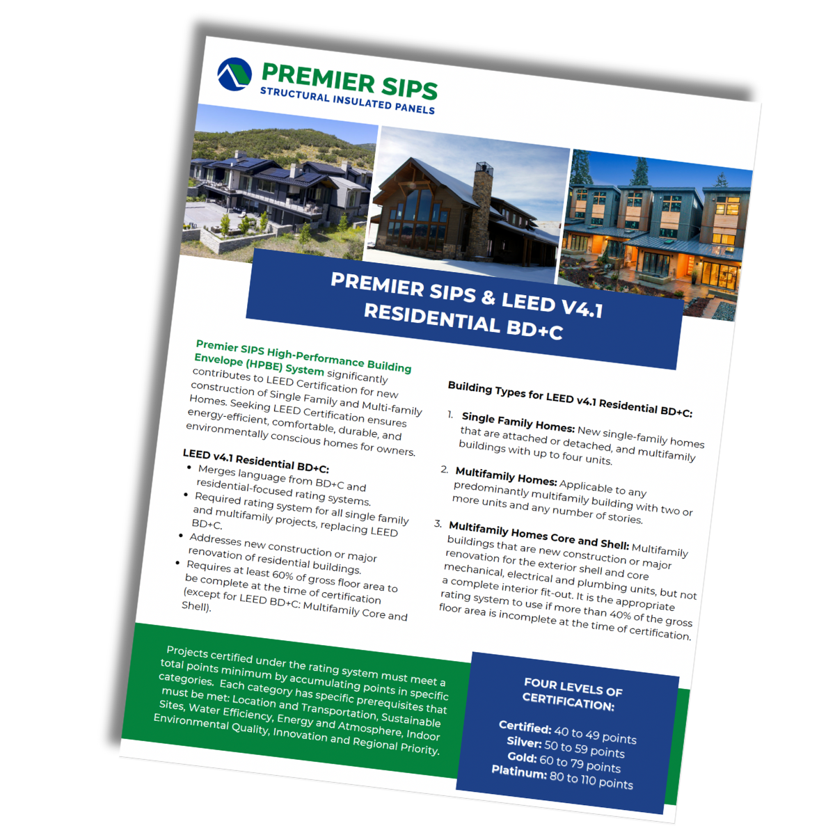 LEED 4.1 Residential & Multi-family Certification | Premier SIPS